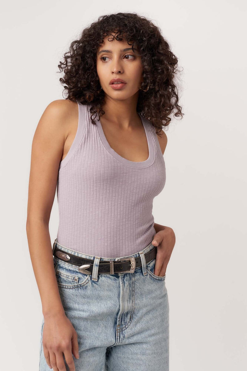 Suki Scoop Neck Rib Tank - Violet Stone – PROJECT SOCIAL T