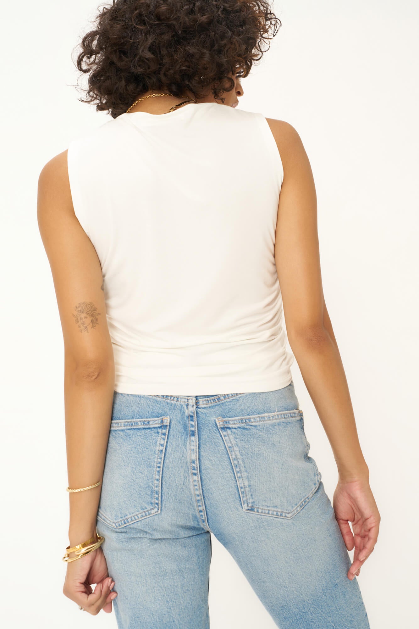 Wyatt Ruched Side Tank - White – PROJECT SOCIAL T
